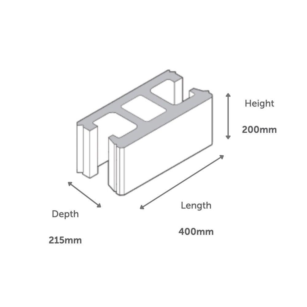 Adbri Masonry 400 x 200 x 215mm Charcoal Versawall Standard Block - Ch ...